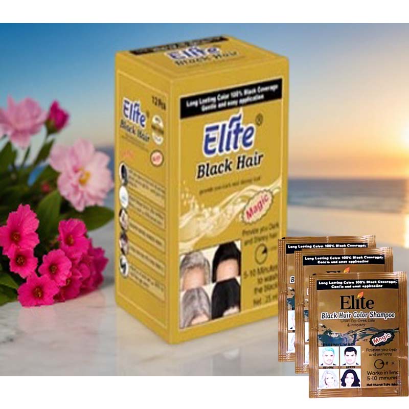 Elite Black Hair Color Shampoo(15ml)-1box – K SHOP